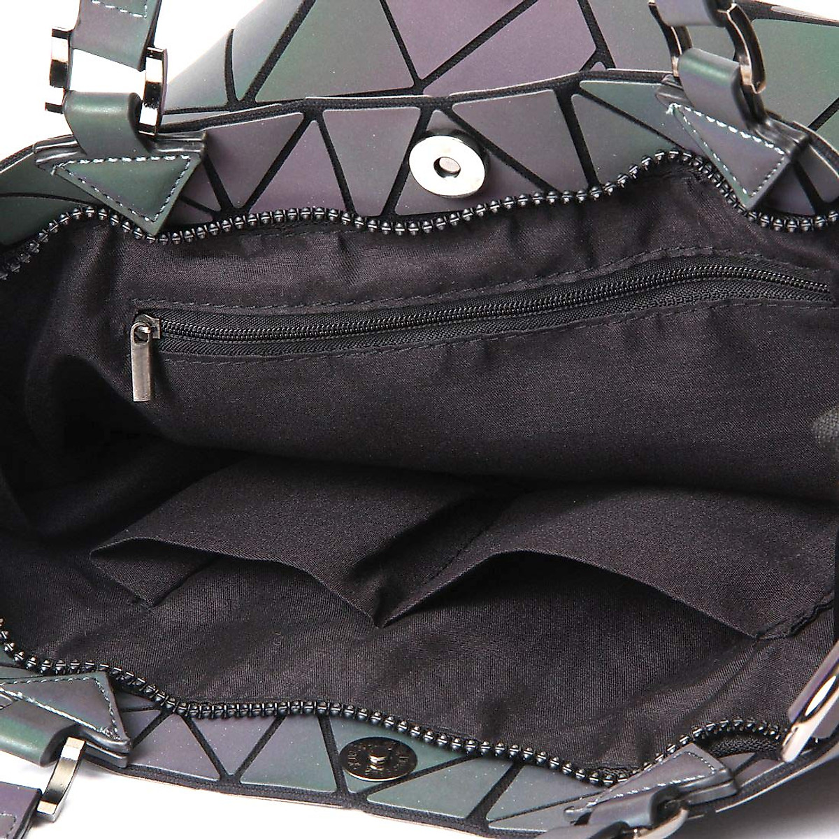 Geometric Luminous Purses and Handbags Holographic Reflective Crossbody Bag Irredescent Flash Rainbow Tote (MO.3)