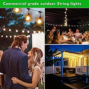 bulbeats 48FT LED Outdoor String Light, 16pcs Shatterproof LED Bulbs Outside Light for Patio, 2700K Waterproof Edison Outdoor Lighting Products for Backyard Bistro Lights (2022 Updated ETL)
