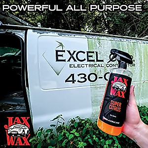 Jax Wax Super Citrus Commercial Grade Car and Boat Cleaner & Degreaser – Natural Citrus Oil Car Cleaning Spray - 32 Oz