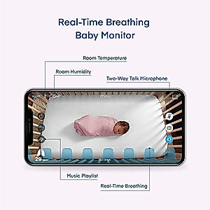Miku Smart Baby Monitor - Breathing & Movement Monitor - HSA/FSA Approved - Real-Time Breathing & Sleep Tracking - HD Video & Audio, Night Vision, Two-Way Talk, Sound, Humidity & Temperature
