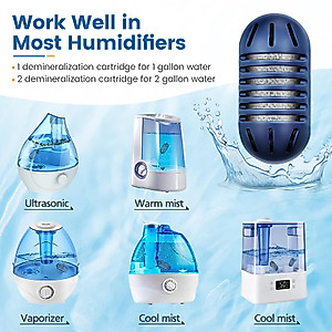 Demineralization Cartridge for HoMedics Ultrasonic Humidifiers: 16-Pack Demineralization Cartridges Filter Replacement, Filters Mineral Deposits, Prevents Hard Water Build-Up, Purifies Water