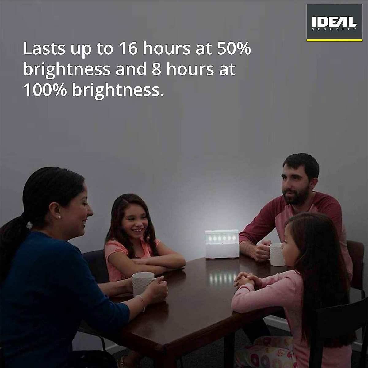 Ideal Security Rechargeable Built-In Battery Operated Emergency Light, White (200 Lumens), Set of 2