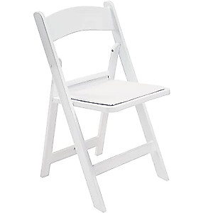 Allpop Resin Folding Chair with Vinyl Padded Seat, 550LB Capacity, Commercial Chair Set for Party Wedding Picnic Events, White