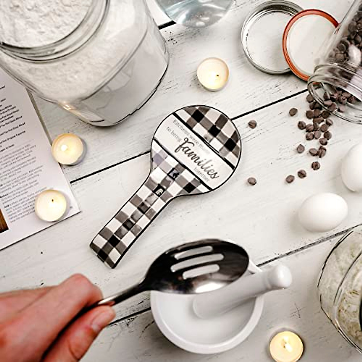 Pavilion Gift Company Pavilion-Kitchens were made to bring families together 8.75" spoon rest, Black