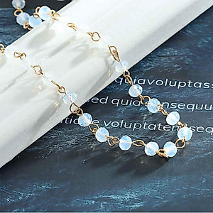 Olbye Tiny Rainbow Moonstone Necklace Choker Minimalist Gold Necklace for Women Necklace Everyday Jewelry