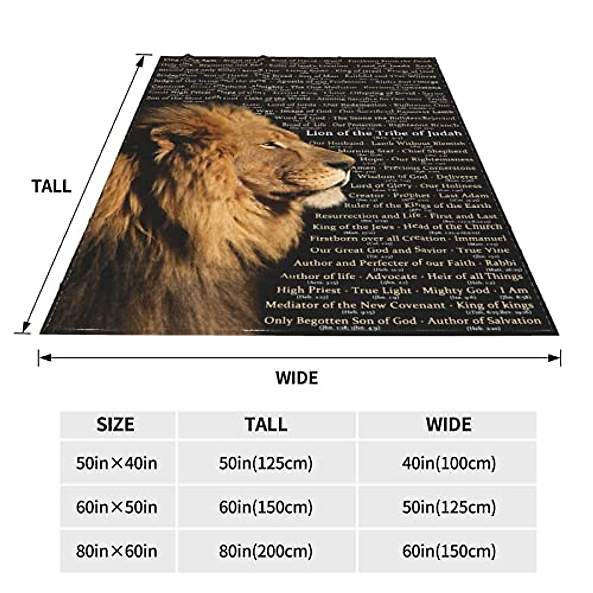 Christian Gifts Bible Verse Throw Blanket Religious Gifts for Women Men Soft Lightweight Flannel Blanket for Use in Bed, Sofa, Living Room and Travel 50"x40"