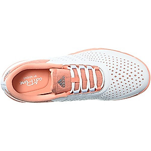 adidas Women's Adipure Sport Golf Shoe, White/Aero Blue/Chalk Coral, 8 Medium US