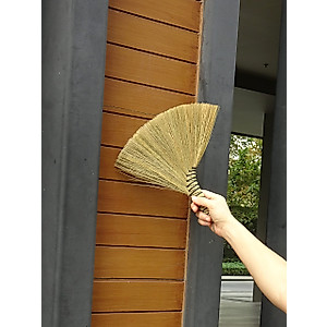 Handmade Turkey Wing Whisk Broom 13inch Asian Thai Feather Duster Natural Grass Dustpan Hand Brush