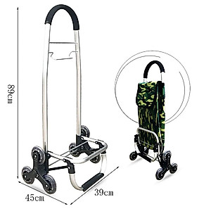 Shopping Trolley on Wheels Multi Function Shopping Cart Travel Aluminum Alloy Cart Collapsible Portable Three Rounds Lever Car Small Trailer Trolley Storage Hand Trucks,Red Wine ,Shopping Trolle