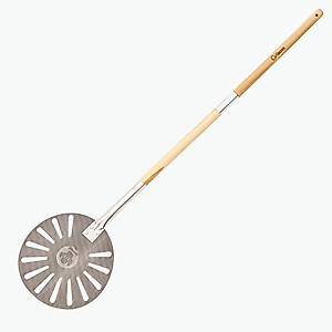 Chef Pomodoro Aluminum Turning Pizza Peel with Detachable Wood Handle for Easy Storage, Pizza Turner, Pizza Turning Peel, Luxury Pizza Paddle for Baking Homemade Pizza Bread (9-Inch)