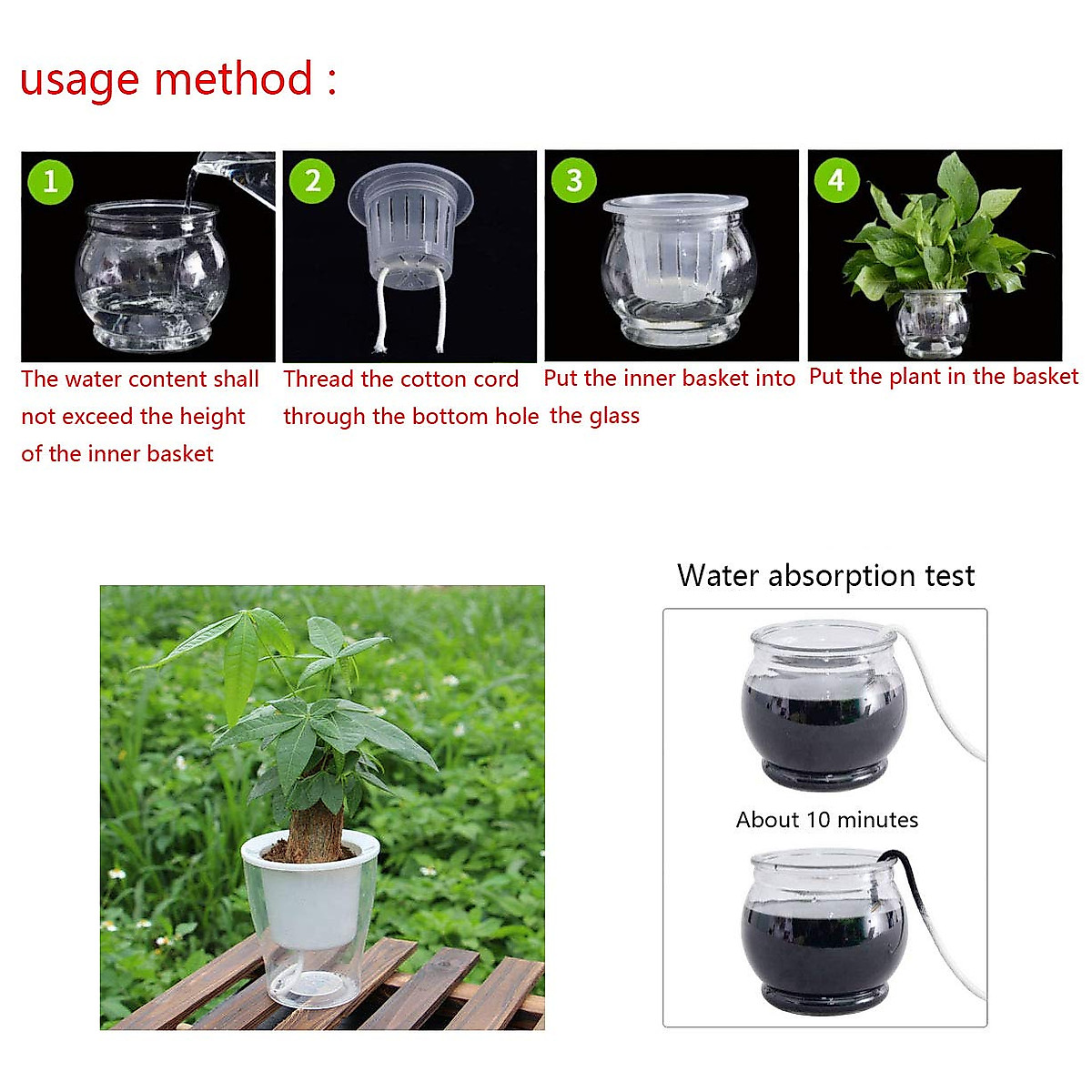 Ruiwaer 20 Meters Self Watering Wick Cord 65 Feet Auto Drip Irrigation Waterer Rope String DIY Automatic Slow Release Wicking Device Irrigation System