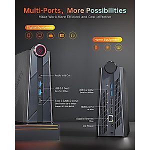 KAMRUI Mini PC,Intel Core i7-12650H Mini Desktop Computer,Mini Computer Tower PC,Dual Channel 32GB DDR4 512GB NVMe PCIe 3.0 X4 SSD,4K Triple Display,WiFi 6,BT 5.2 for Office Home Business