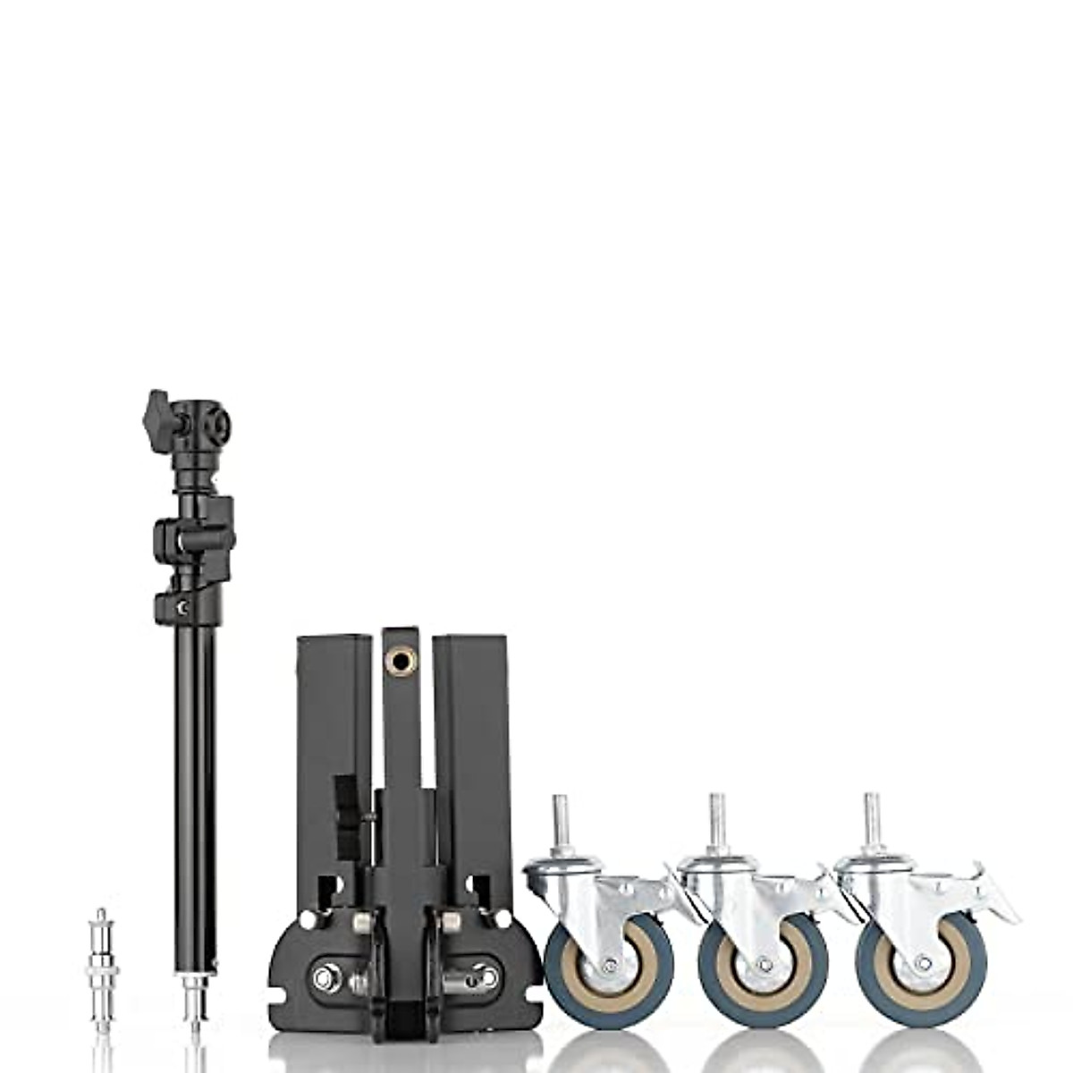 AMBITFUL 61-81cm/21-31.9" Profession Removable Very Sturdy Folding Floor Light Stand and Wheels for Studio Flash LED Light