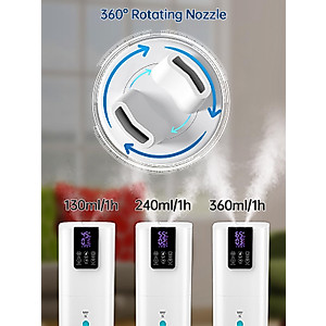 Smart Humidifiers for Bedroom Large Room,(8L) 2.1Gal Cool Mist Top Fill Diffuser Ambient Light, WIFI App & Remote Control, 3 Mist Modes, 12H Timer, 35dB Quiet Humidifier for Home Office Plant