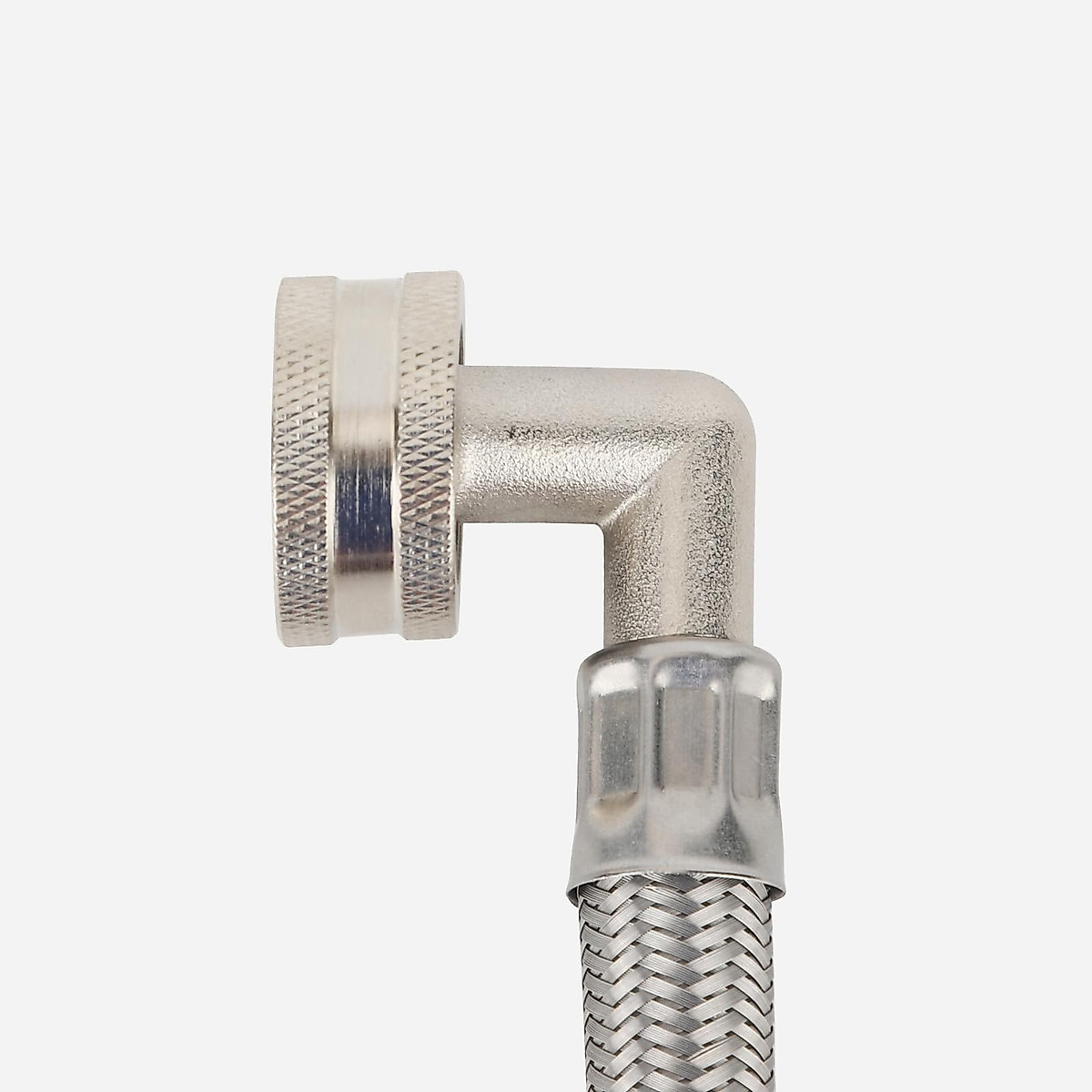 Goseoil Steam Dryer Hose Kit 6 Feet Braided Stainless Steel Hoses With 90 Degree Elbow, 3/4 Inch Fht Fill Hose Steam Dryer Installation Kit