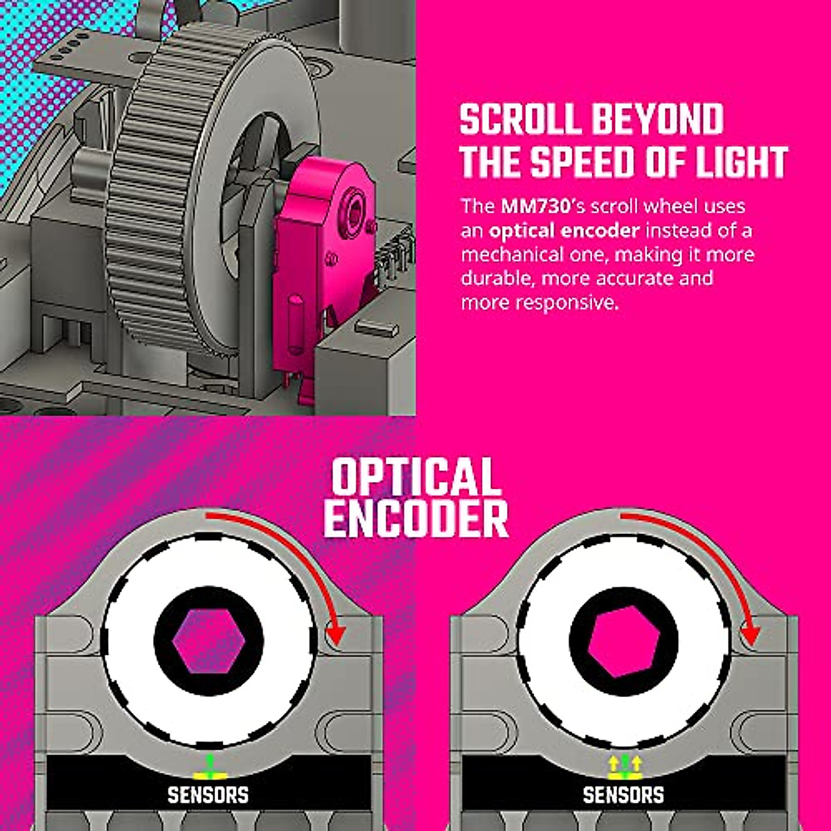 Cooler Master MM730 Wire Gaming Mouse Black, Adjustable 16,000 DPI, Palm|Claw Grip, PixArt Optical Sensor, Ultraweave Cable, PTFE Feet, RGB Lighting (MM-730-KKOL1)