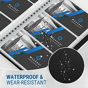 MaxGear Business Card Organizer Business Card Holder Book, Portable Business Card Binder File Sleeve Storage, Business Card Holders, Name Card Holder for Men & Women, Capacity: 240 Cards, Black