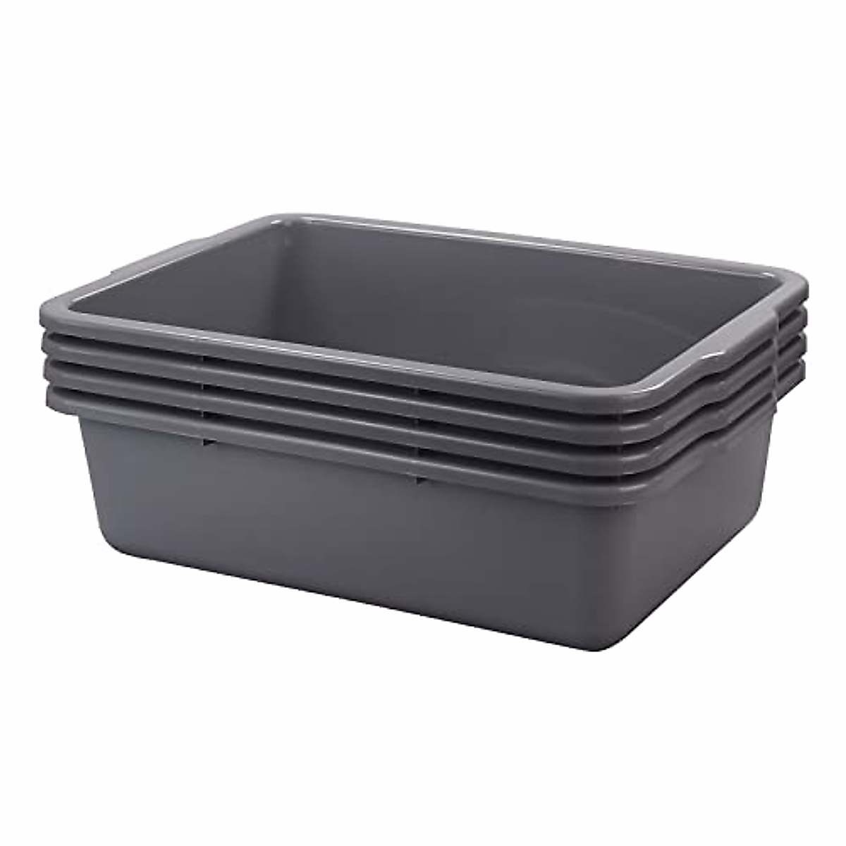 Readsky 34 L Grey Plastic Bus Box, Commercial Bus Tubs, 4 Packs