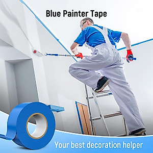 Painters Tape, 9 Rolls Masking Tape, Masking Master with Adhesive Backing, Blue Tape for Home, Office, School Stationery, DIY Art, Crafts, Labeling (0.94Inch X 180 FT), Total 1624 FT