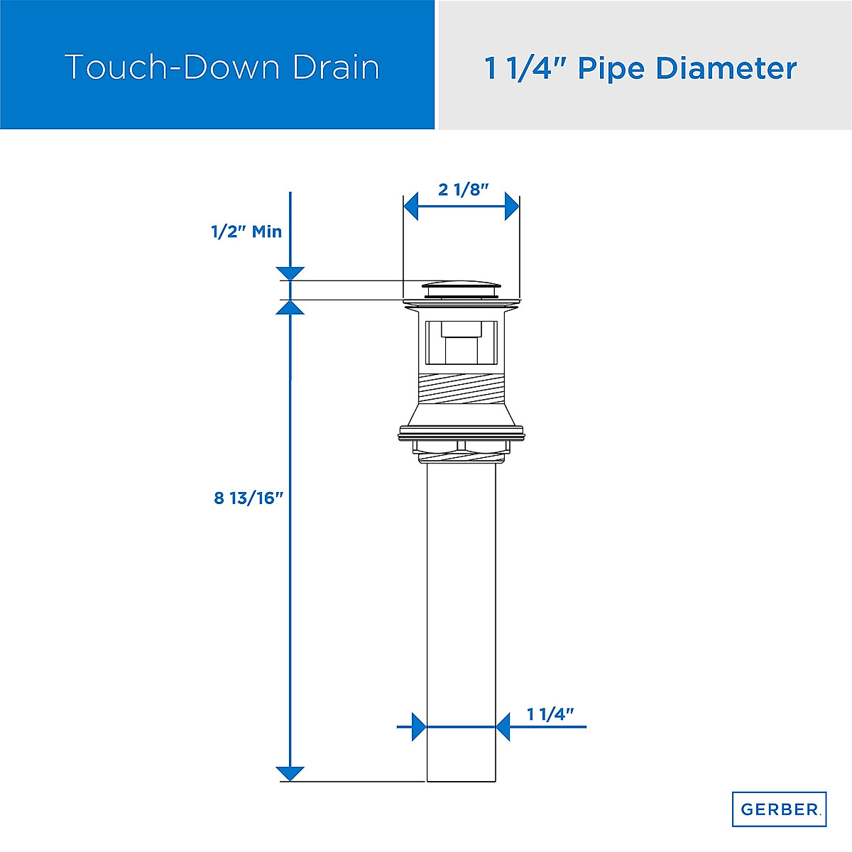 Gerber Plumbing Touch Down Drain Assembly