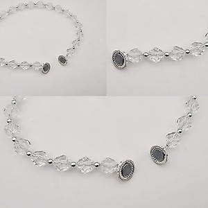 Magnetic Curtain Tiebacks Decorative Curtain Holdbacks, glrovazas 2Pcs 16 Inch Long Durable Crystal Tie for Curtains Curtain Holders for Window Draperies Simplicity Elegance