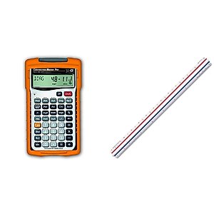 Calculated Industries Construction Master Pro Advanced Construction Math Feet-inch-Fraction Calculator + Staedtler 12-Inches Architect Triangular Scale Bundle