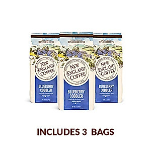 New England Coffee Blueberry Cobbler Medium Roast Ground Coffee 11 oz. Bag (Pack of 3)