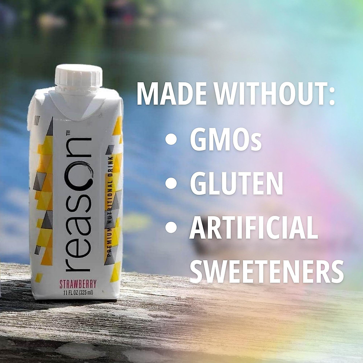 Reason Premium High Calorie Protein Drink - Free of Soy, Gluten, Artificial Flavors, Sweeteners - Lactose-Friendly - Great for Tube-Feeding - Strawberry, 11 oz, 12 Count