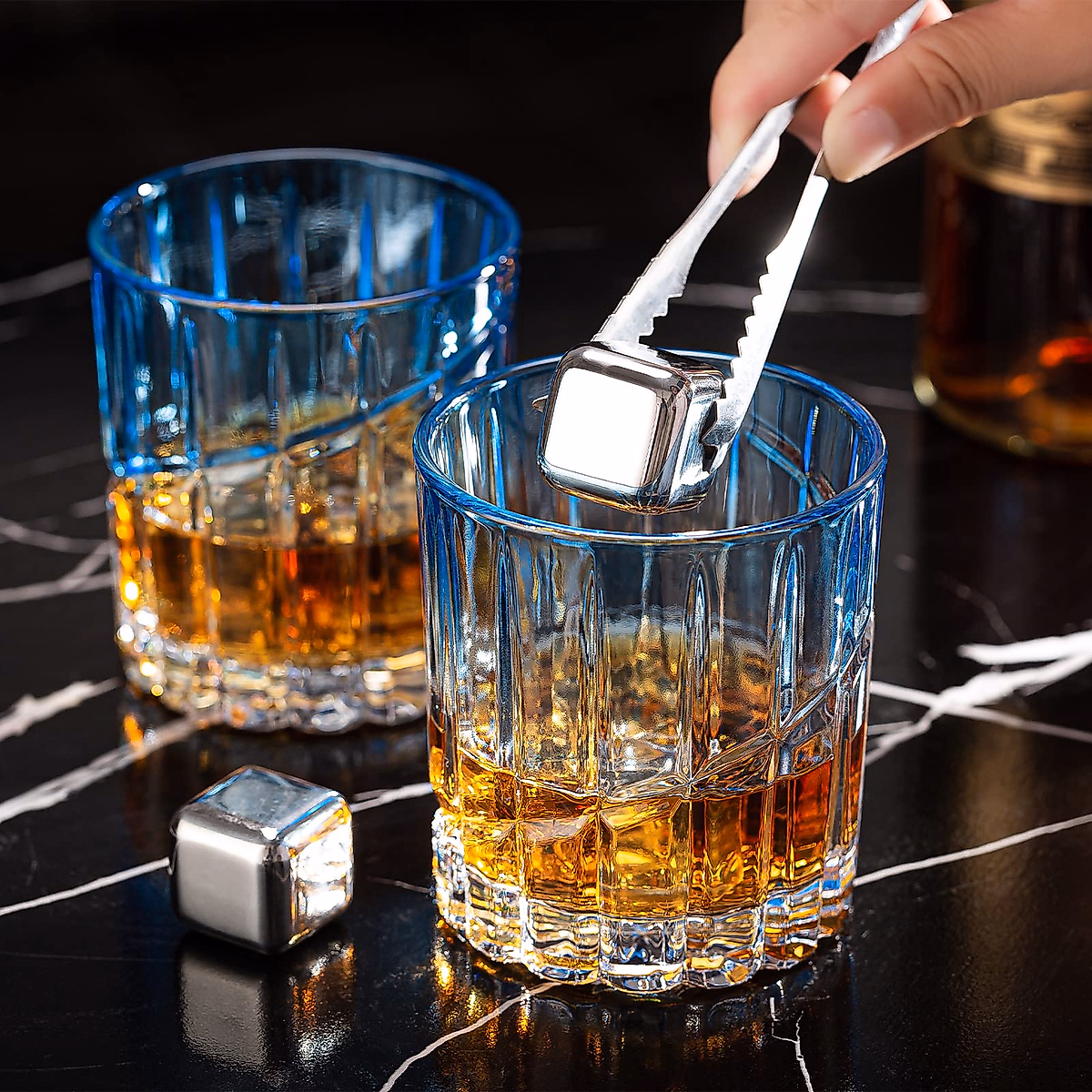 Claplante 6 Pack Old Fashioned Whiskey Glasses, 10 OZ Crystal Rocks Glasses, Cocktail Glass, Gift Box - Barware For Bourbon, Scotch, Rum glasses, Drinking Glasses, Glass Cups, Whiskey Gifts