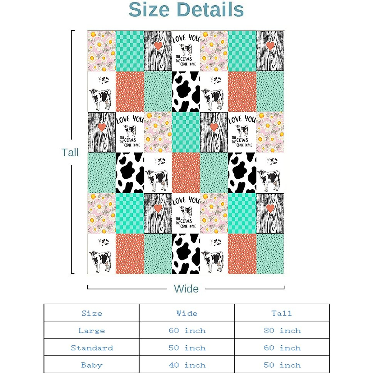 WGFAKJMO Cow Blanket Cute Cow Print Blanket Cow Beding Sherpa Fleece Throw Blanket Farm Animals Blanket Warm and Plush Cow Print Throw Blankets for Bed Sofa Travel Couch（Green，(50 x 60 in)）