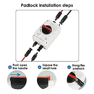 PV Solar Disconnect Switch, 1200V 32A PV DC Isolator Switch, IP66 Waterproof, for Solar Power System RV Boats, On Off Grid Solar Systems (Basic Type)
