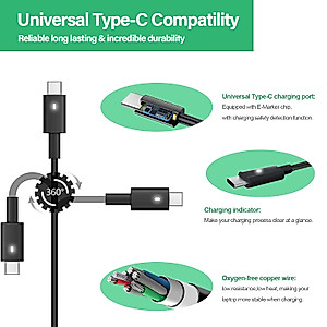 90W USB-C Slim Charger for Dell Latitude 7410 7310 5300 5400 5420 5500 5289 3400 3500 7200 7300 7420 7320 7390 7400 XPS 15 13 12 Inspiron 7506 7706 2-in-1 Precision 3540 3550 LA90PM170 Power Adapter