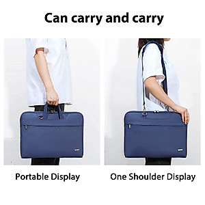 V Voova Laptop Bag 13-14 inch with Shoulder Strap & Handle, Waterproof Laptop Case Sleeve Compatible with 13-14” MacBook Air/MacBook Pro, Slim Briefcase Computer Cover for Men Women, Blue