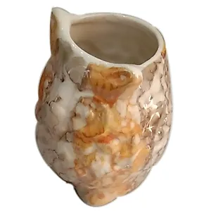 abhandicrafts Stand 5" inch Ceramic Owl Pen Pencil Holder Stand Multi Purpose Use Pencil Cup Desk Organizer Cooking Utensil Holder for Home Office Artificial Planter (Golden)