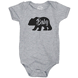 Baby Bear Funny Infant Shirts Cute Boy Girl Newborn Creeper for Family Bodysuit Funny Baby Onesies Funny Animal Onesie Novelty Onesie Light Grey Newborn