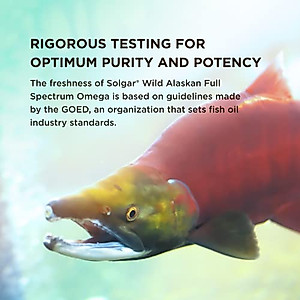 Solgar Wild Alaskan Full Spectrum Omega, 120 Softgels - Supports Heart, Brain, Bone and Skin Health - Provides Vitamin D3 - Rich Source of EPA & DHA - Non GMO, Gluten Free, Dairy Free - 60 Servings