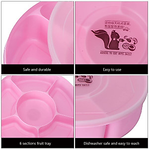 DOITOOL Handheld Dried Fruit Tray with lid, Sealed Box with lid, Snack Box, Candy Box, Food Storage Box, Divided Fruit Traywith 5 Compartment Dispenser