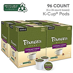 Panera Bread Hazelnut Creme Coffee, Keurig Single Serve K-Cup Pods, Flavored, 24 Count (Pack of 4)