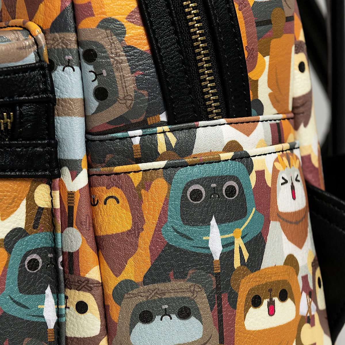 Loungefly Women's Star Wars Ewok Chibi AOP Double Strap Shoulder Bag Purse