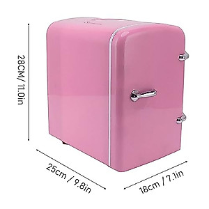TOPINCN Beauty Mini Fridge, DC12V 4L Portable Fridge Warmer Fridge Cooling Warmer for Office (US Plug)