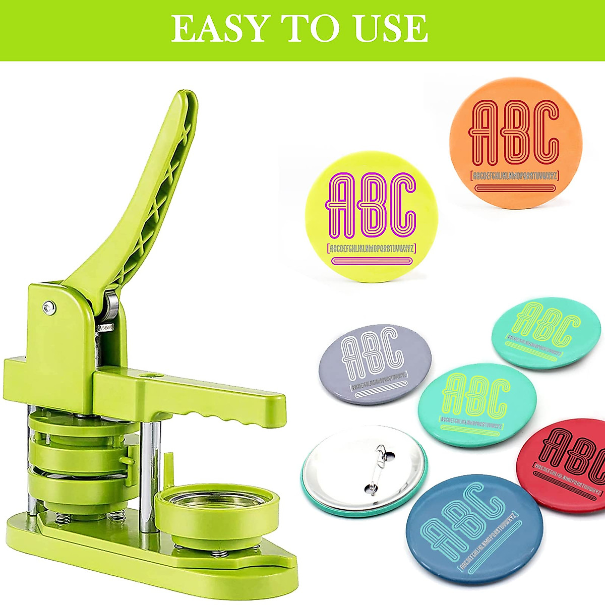 ArtCute 150Pcs 58mm/2.28inch Blank Button Making Supplies Badge Parts, Round Button Pin Badge Blanks Set for Button Maker Machine, includes Metal Button Pin Back Cover, Metal Cover & Clear Film