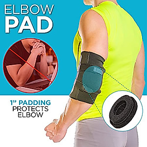 BraceAbility Cubital Tunnel Syndrome Brace - Ulnar Nerve Padded Elbow Splint for Sleeping and Daytime Support for Radial Neuropathy and Nerve Entrapment Treatment Pain-Relief and Recovery (Universal)