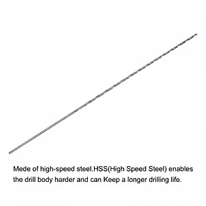 uxcell 5 Pcs 1mm Mini Micro Twist Drill Bits, High-Speed Steel Straight Shank Extra Long Drill Bit 100mm for Aluminum Alloy