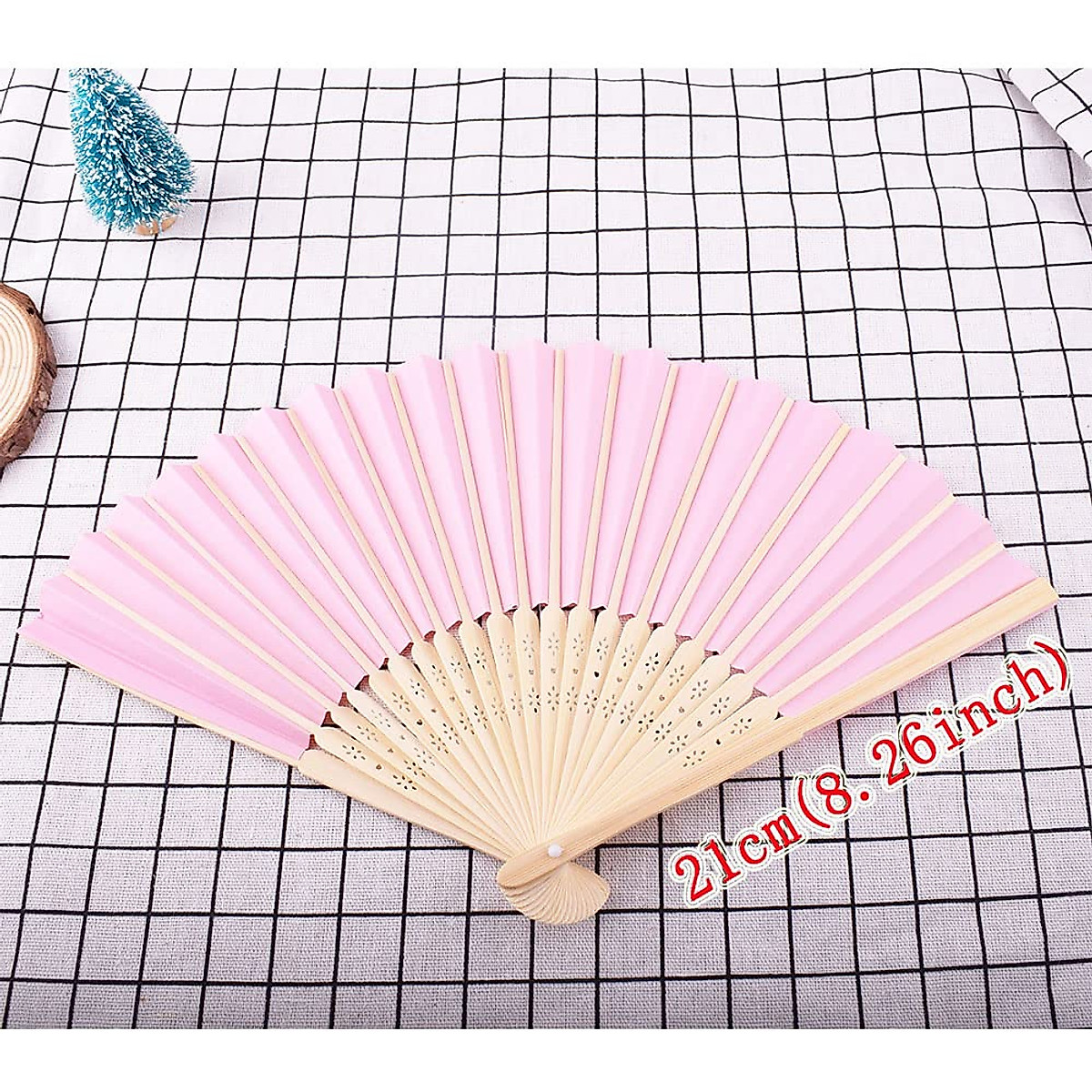 Hand Fan Fan Folding Hand Held Chinese Fans Craft Gift Small Folding Hand Fans for Women for Party Dance Performance Decoration Summer Gift 1pcs (Green)