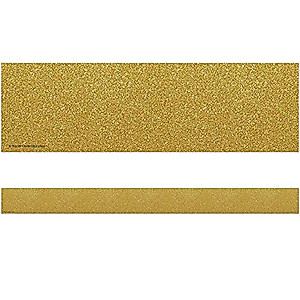 Teacher Created Resources (5627) Gold Shimmer Straight Border Trim