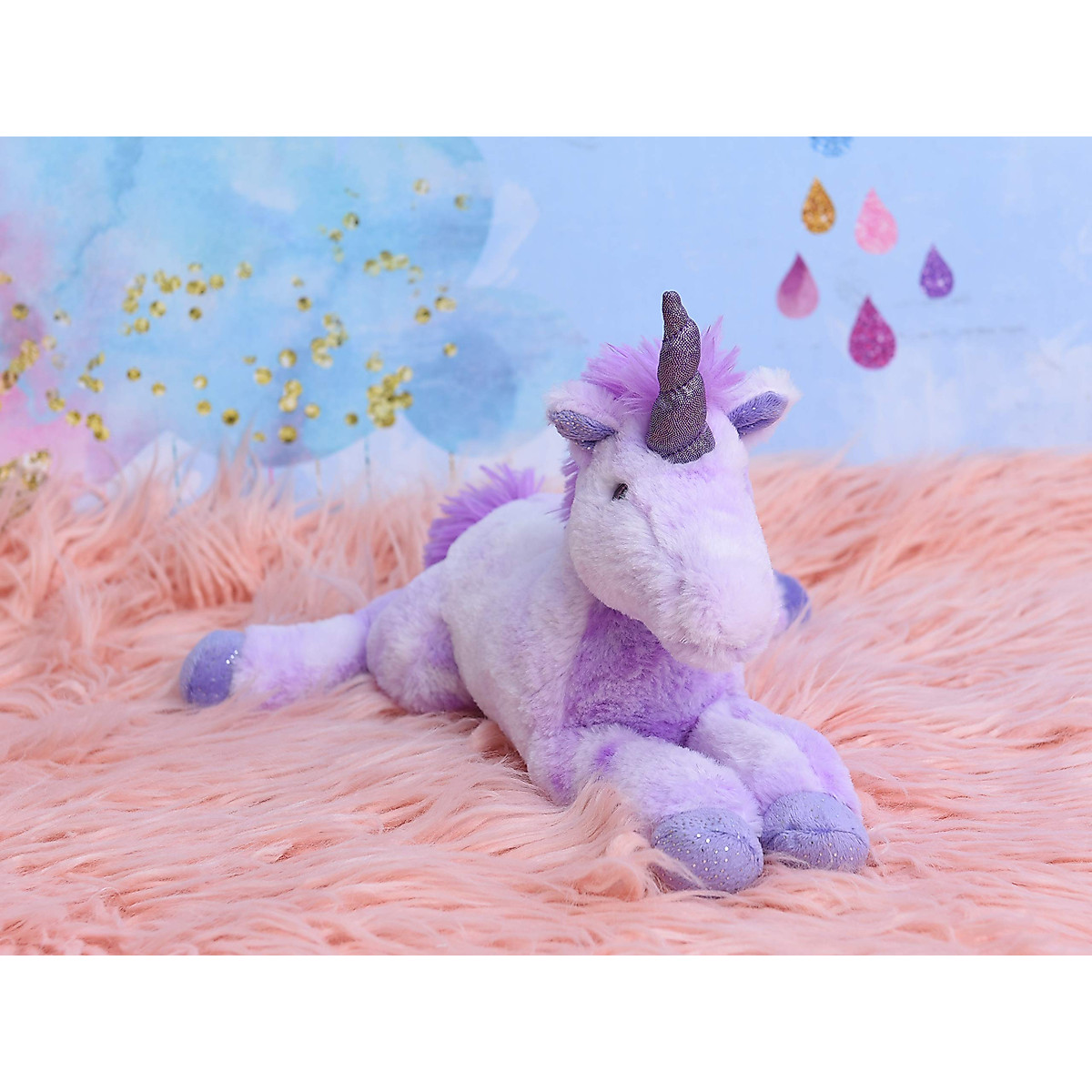 The Petting Zoo Purple Unicorn Stuffed Animal, Gifts for Girls, Posh Plush Unicorn Toy 14 inches