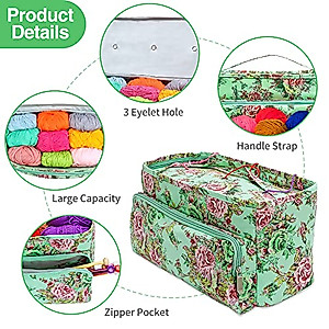 SUNJULY Blingbin Knitting Storage Bag, Portable Crochet Yarn Storage Bag Organizer with Holes Knitting Bag Prevent Tangling Totes