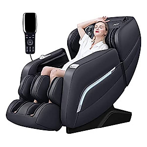 iRest A306 2023 Massage Chair, Full Body Zero Gravity Recliner with Yoga Stretching, Intelligent Voice Control, SL Track, Foot Rollers, Airbags, Heating, and Bluetooth (Black)