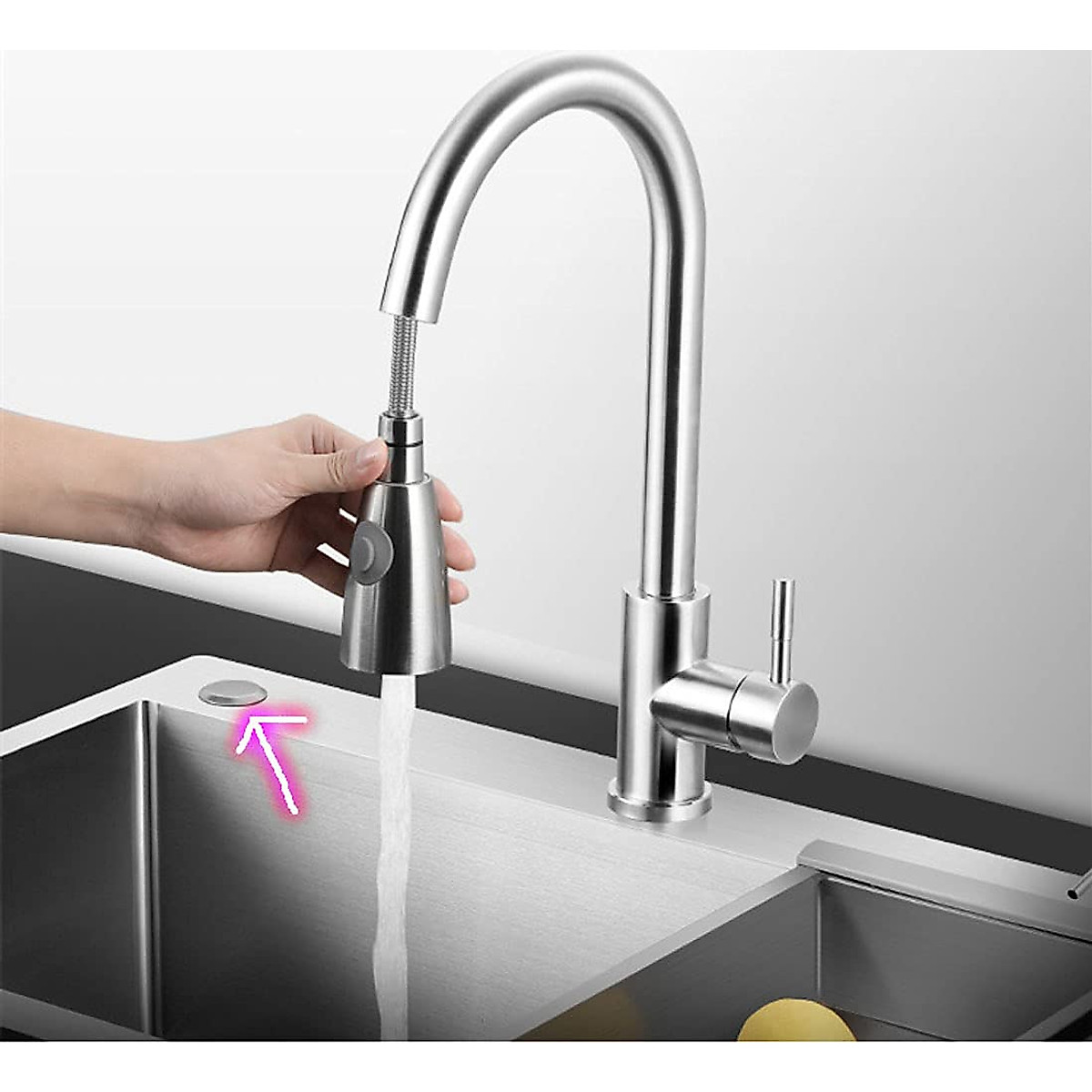 3 Pieces Brushed Stainless Steel Kitchen Faucet Hole Cover Sink Tap Hole Cover Soap Dispenser Cover（1.1 to 1.6 Inch in Diameter）