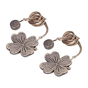 2pcs Curtain Tiebacks Magnetic Flower Curtain Strap Buckle Decorative Drapes Tie Back for